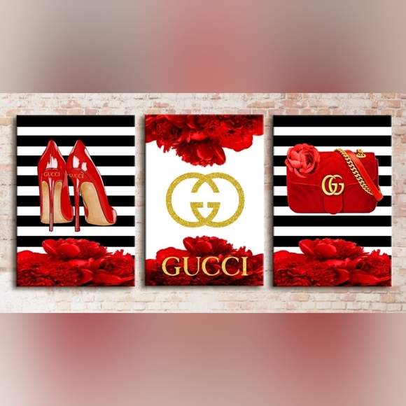 Gucci | Wall Decor | Gucci Three Piece 8 2x11 Wall Art | Poshmark